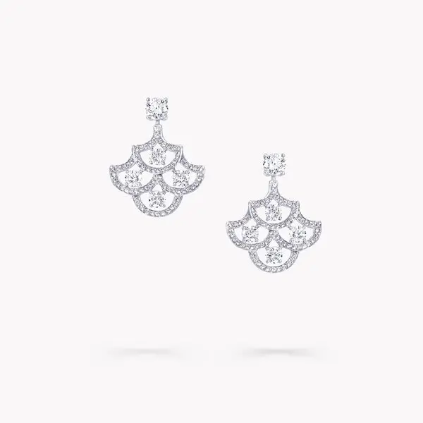 Graff Icon Silhouette Diamond Dangle Earrings - White Gold