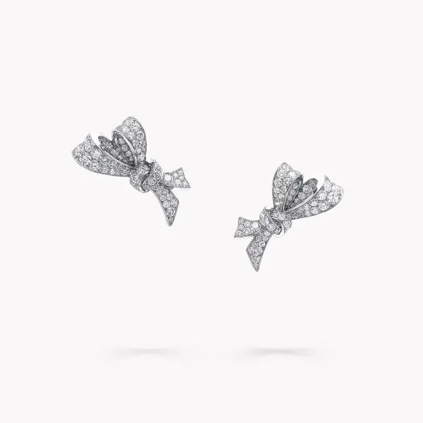Graff Tilda’s Bow Diamond Stud Earrings - White Gold