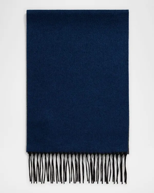 PIACENZA CASHMERE 1733 Mirror Silk And Cashmere Double-faced Scarf - Gray Blue