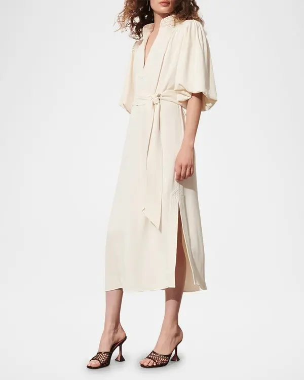 Figue Dani Belted Shirtdress - Chalk