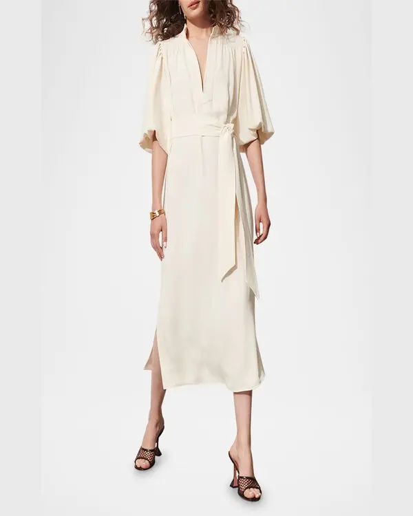 Figue Dani Belted Shirtdress - Chalk