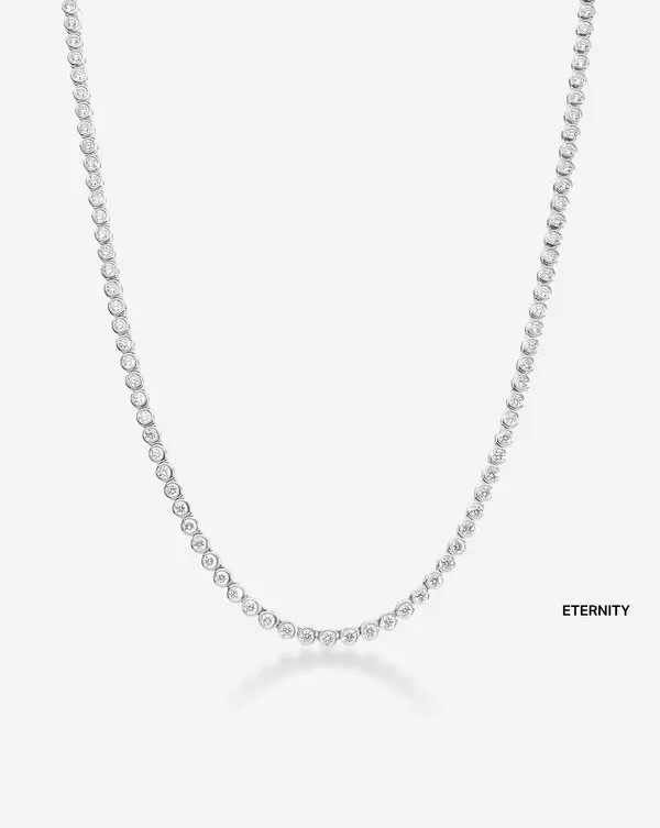 Ring Concierge Bezel Diamond Tennis Necklace - One-color