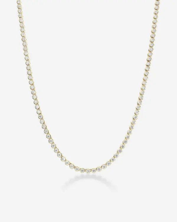 Ring Concierge Bezel Diamond Tennis Necklace - One-color