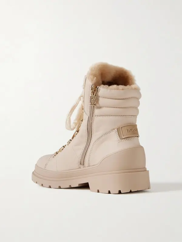 Bogner St. Moritz 14 Shearling-lined Leather Ankle Boots - Neutrals