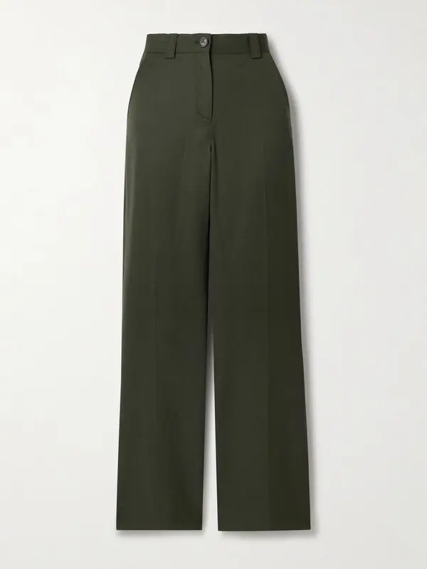 Veronica De Piante Avery Grain De Poudre Wool Wide-leg Pants