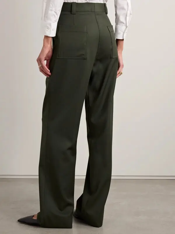 Veronica De Piante Avery Grain De Poudre Wool Wide-leg Pants