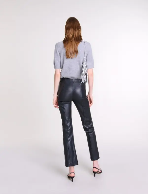 Maje High-waisted Leather Trousers