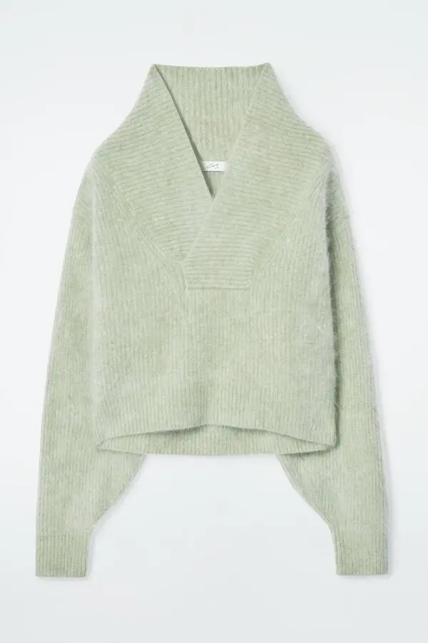 Cos Brushed Cashmere Funnel-neck Sweater