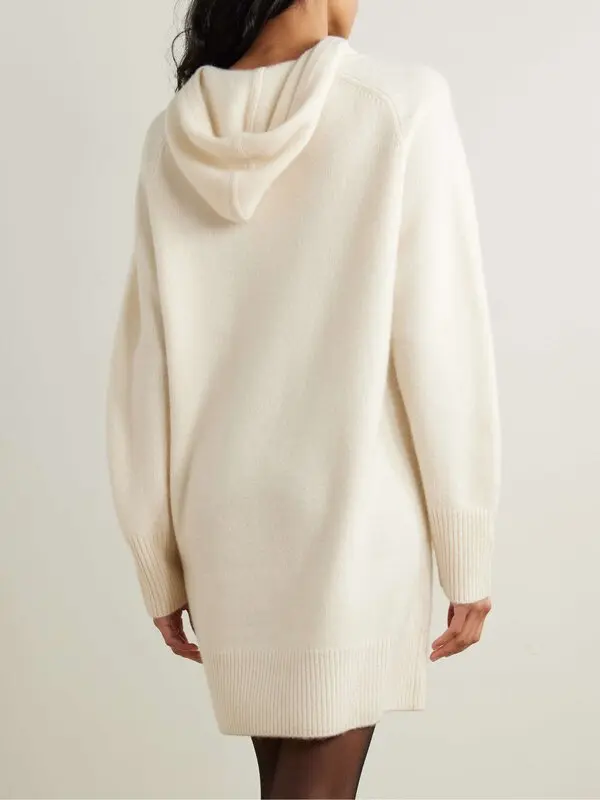 Arch4 Hooded Cashmere Sweater Dress In Ivory - 40% Off | Editorialist