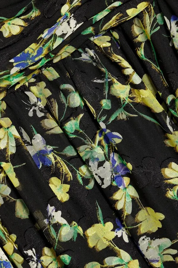 MIKAEL AGHAL Floral-print Chiffon Maxi Dress - Black