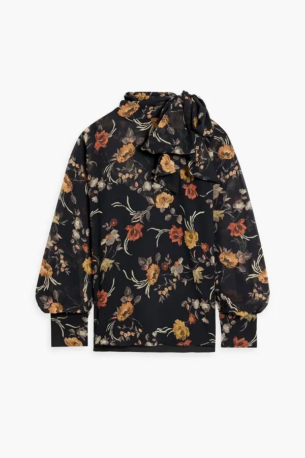 MIKAEL AGHAL Floral-print Chiffon Blouse