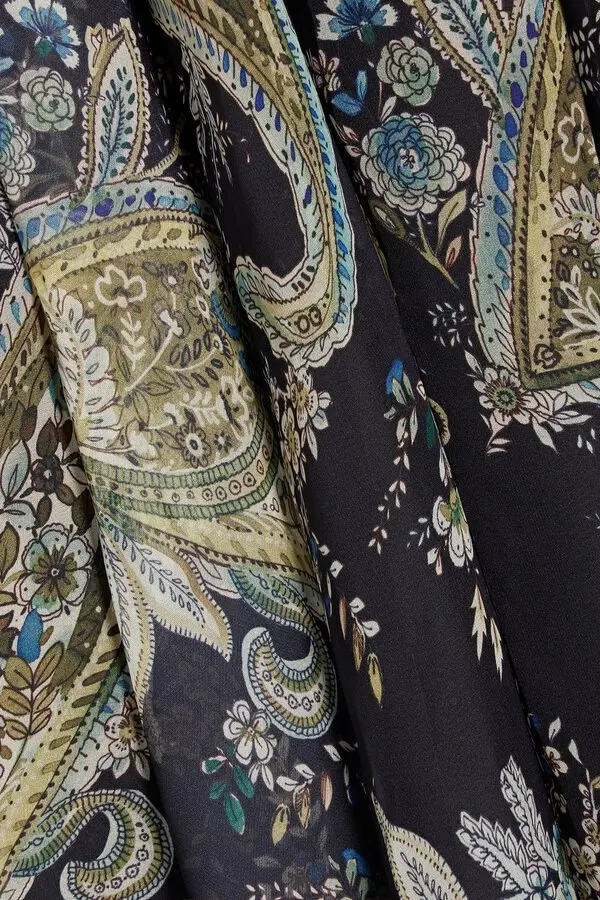 MIKAEL AGHAL Paisley-print Chiffon Midi Dress