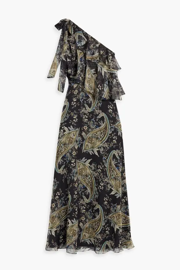 sachin and babi light blue dress Dalarie Pink Floral Print One-Shoulder Gathered Maxi Dress  Club L London
