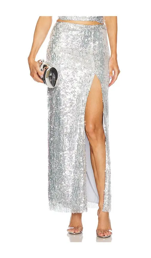 MICHAEL COSTELLO X Seona Maxi Skirt In Metallic