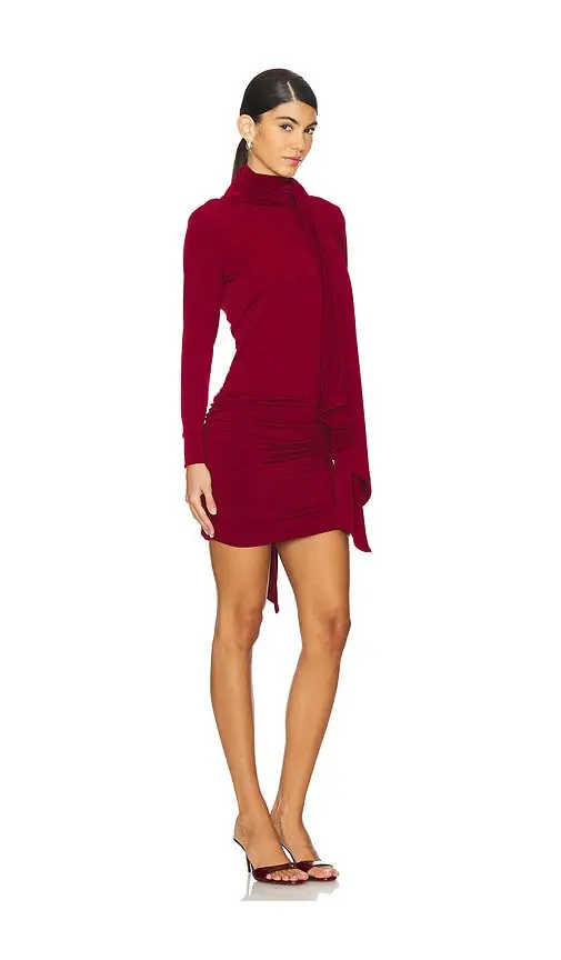 leslie amon red dress Leslie Amon Je T'aime Mini Dress in Burgundy