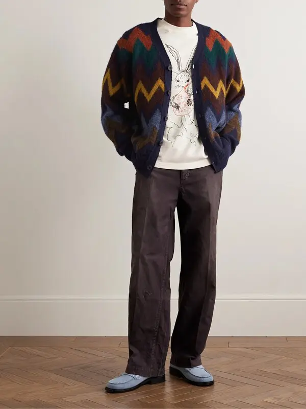 Howlin' Fire In The Mind Wool-jacquard Cardigan