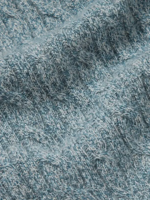 Loro Piana Cable-knit Cashmere Polo Sweater