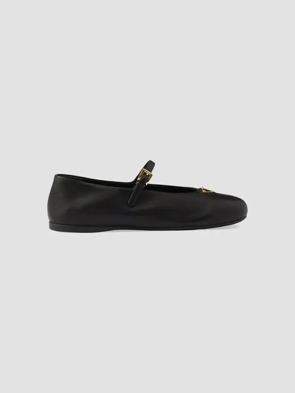 Prada Nappa Leather Ballerinas - Black
