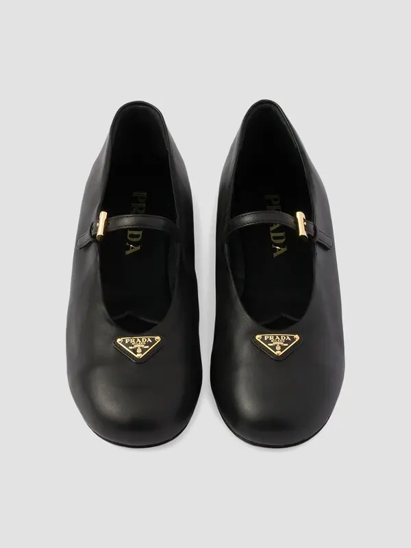 Prada Nappa Leather Ballerinas - Black