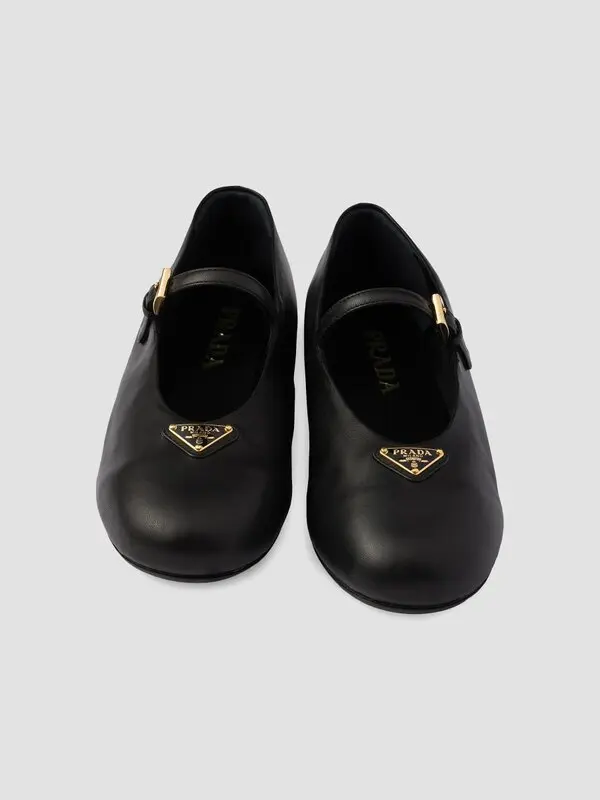 Prada Nappa Leather Ballerinas - Black
