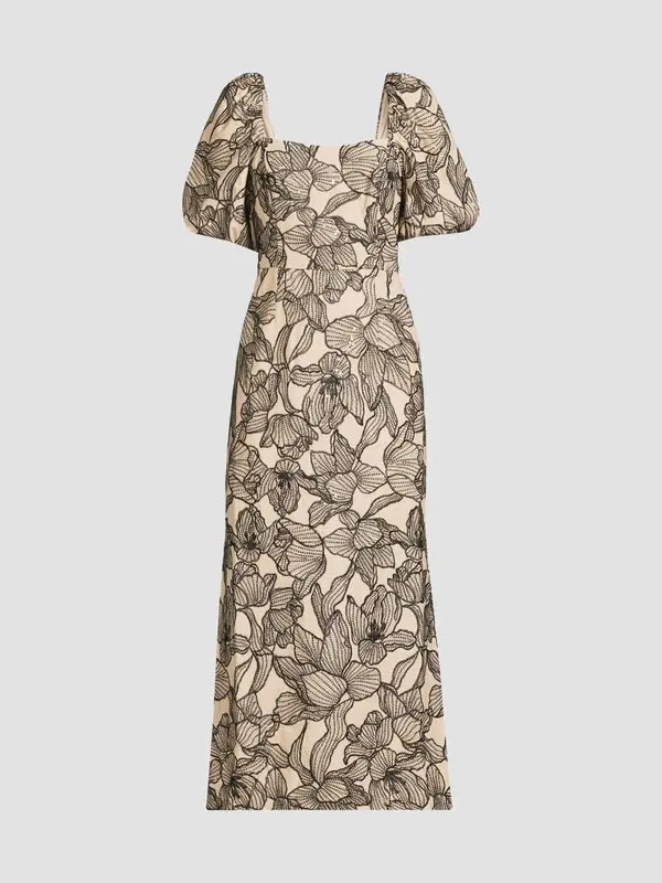 Lilly Pulitzer® Linora Floral Maxi Dress - Wicker Tan