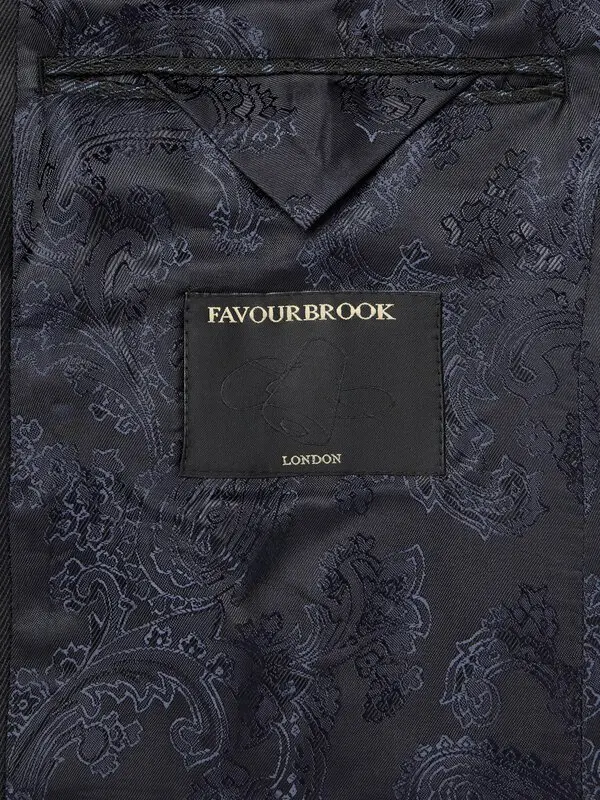 FAVOURBROOK Twill-trimmed Paisley-jacquard Cotton And Silk-blend Tuxedo Jacket