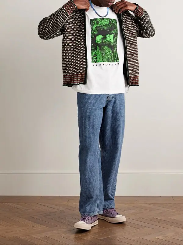 SMALL TALK Straight-leg Striped Jeans
