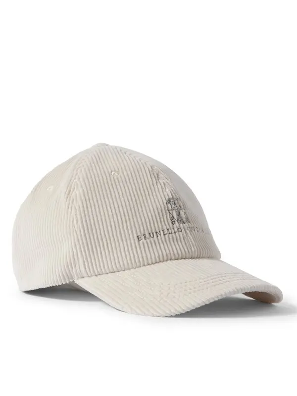 Brunello Cucinelli Logo-embroidered Corduroy Cap