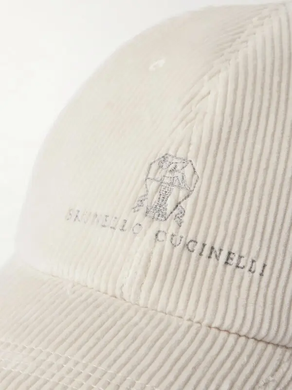 Brunello Cucinelli Logo-embroidered Corduroy Cap