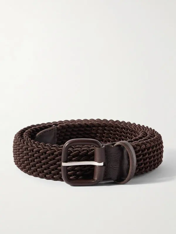 Charvet 3cm Woven Cord Belt - Brown