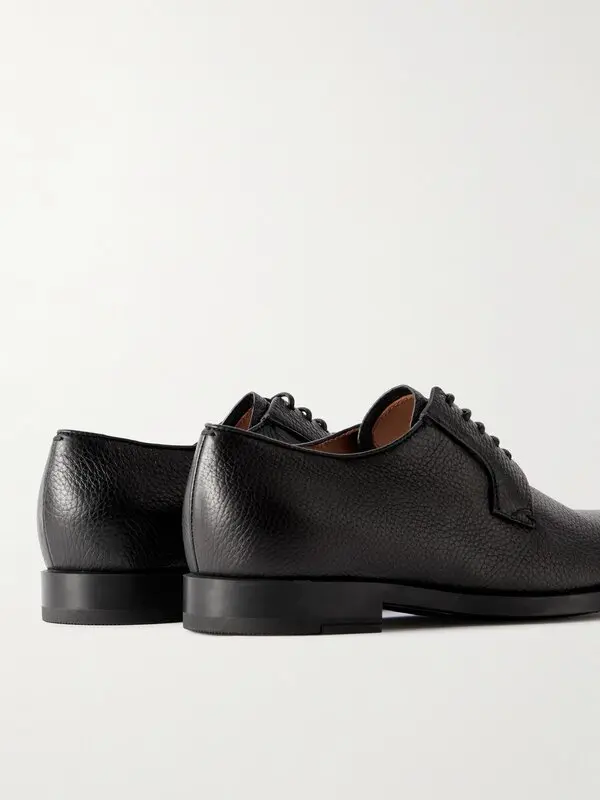 Zegna Classic Flex Full-grain Leather Derby Shoes - Black