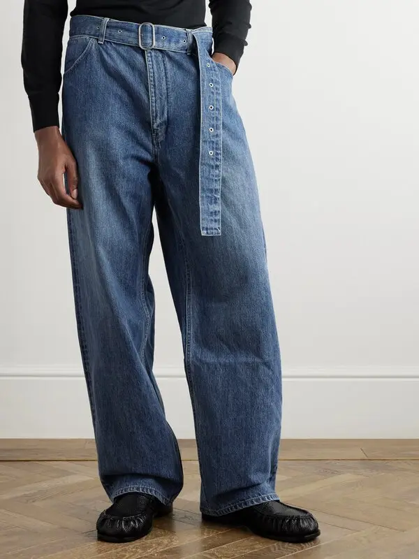 JIL SANDER Wide-leg Belted Jeans