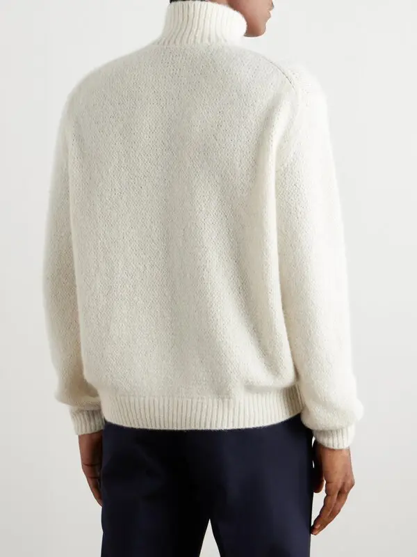 Loro Piana Corno Bianco Cashmere Rollneck Sweater