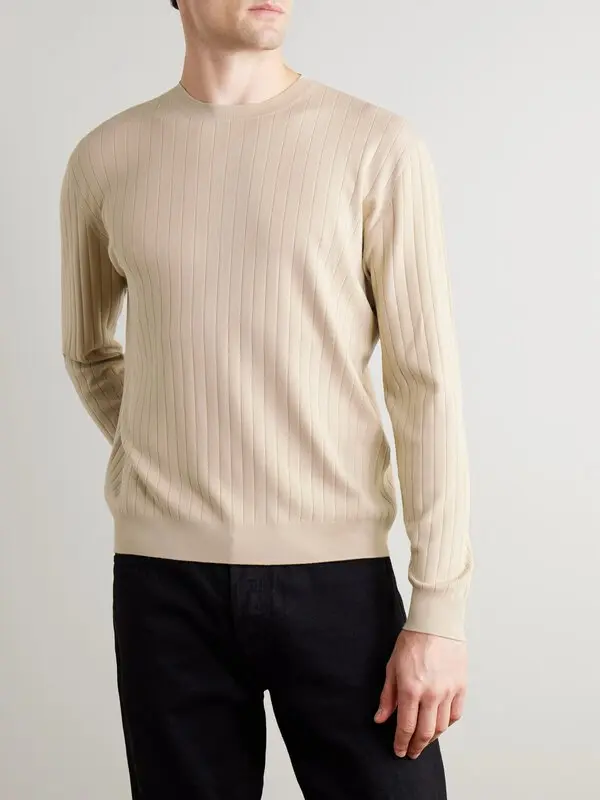 Loro Piana Riva Valdobbia Ribbed Virgin Wool Sweater
