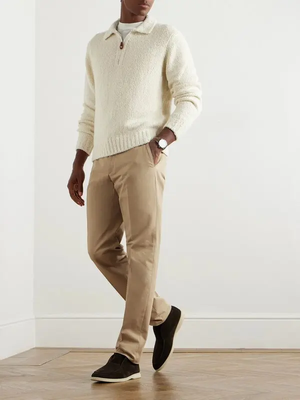 Loro Piana Jarno Austin Straight-leg Stretch-cotton Twill Trousers - Neutrals