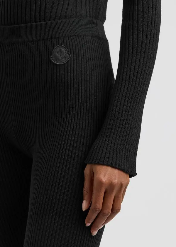 Moncler Logo Ribbed-knit Leggings