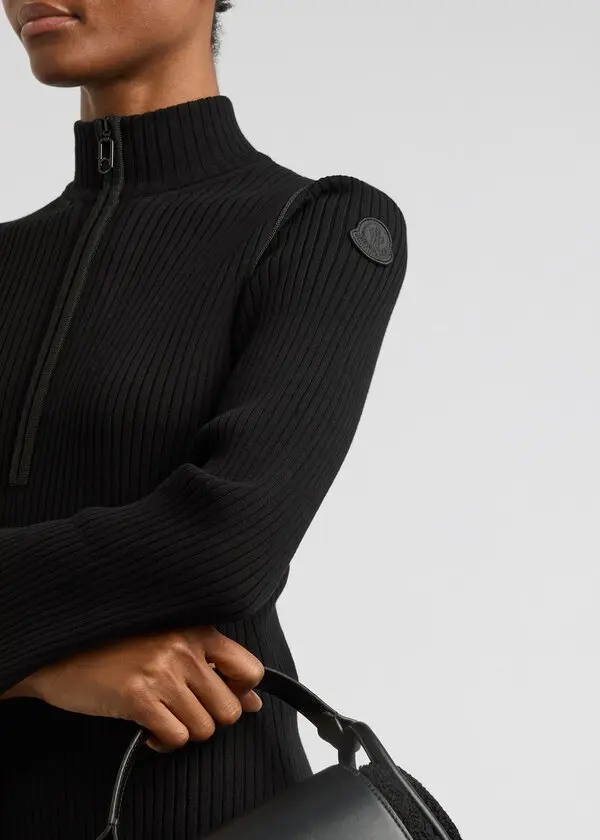 Moncler Logo Ribbed-knit Midi Dress