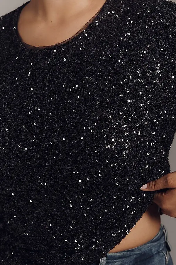 Maeve Sequin T-shirt - Black