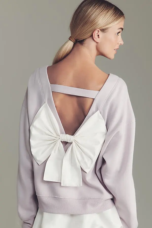 Maeve Bow-back Sweatshirt - Light Lilac/white Dahlia