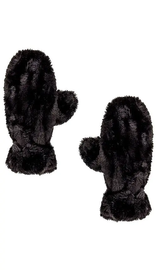 Apparis Coco Faux Fur Mittens - Black
