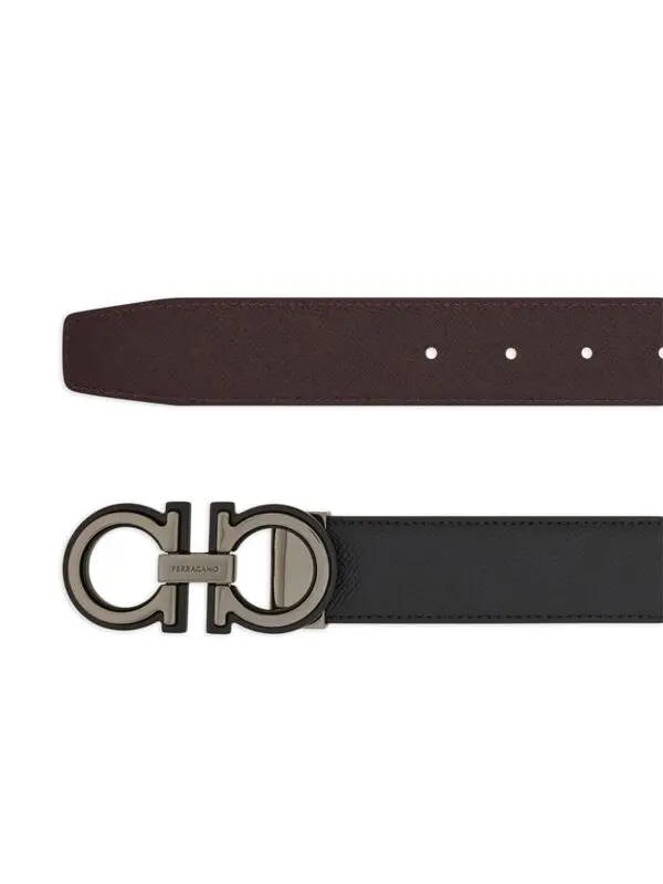 FERRAGAMO Gancini Reversible Leather Belt - Red