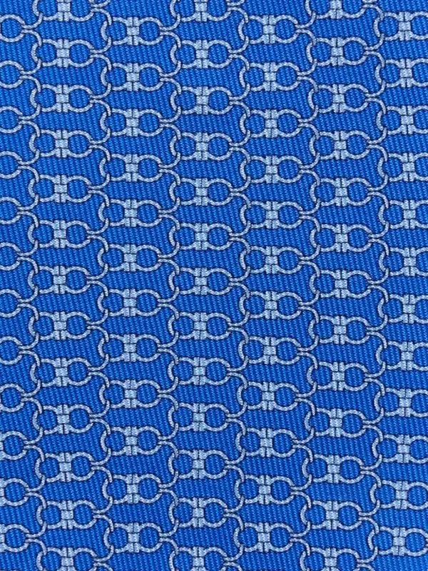 FERRAGAMO Gancini Print Tie - Blue