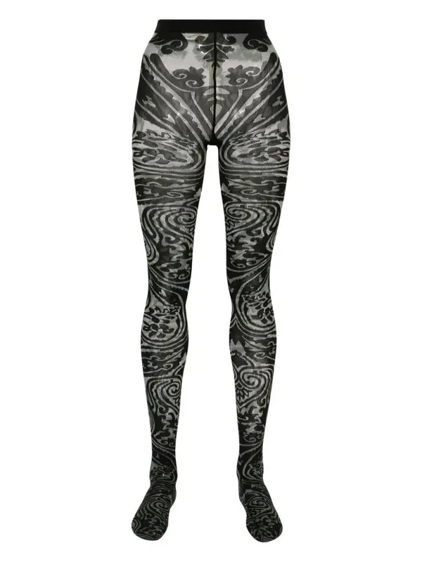 Wolford X Etro Body Tattoo Jacquard Tights - Grey