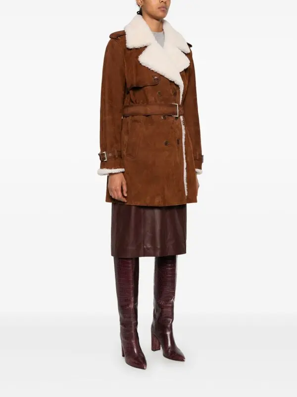Ermanno Scervino Shearling Suede Coat