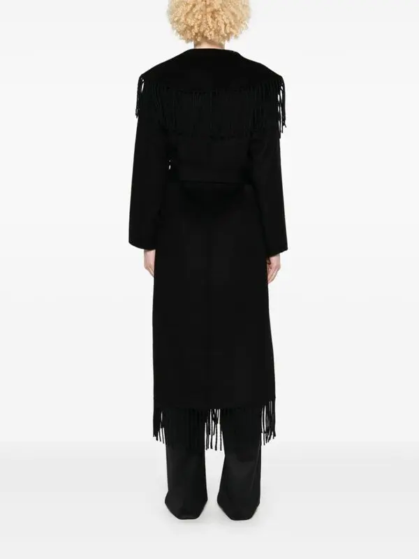 Simkhai Fringed Long Coat - Black