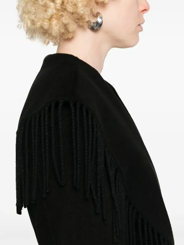Simkhai Fringed Long Coat - Black