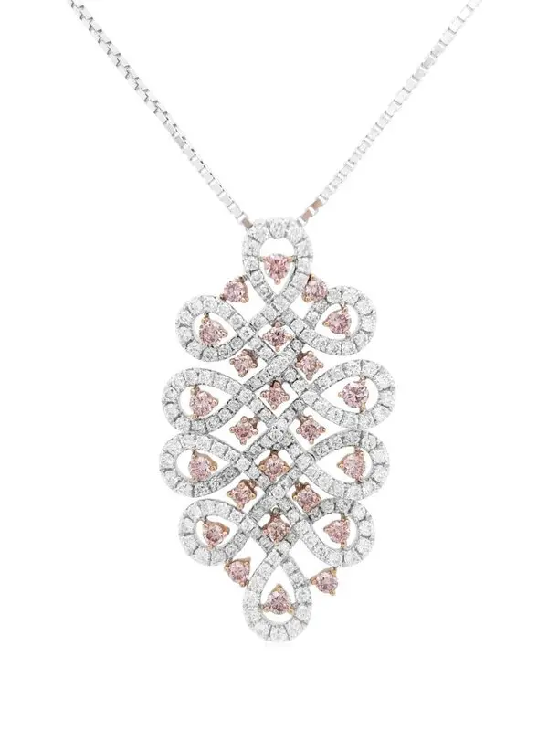 HYT JEWELRY 18kt Pink Gold Platinum Diamond Necklace - Silver