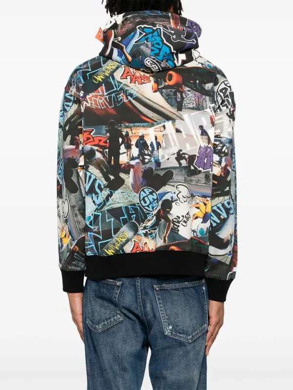 AAPE BY *A BATHING APE Moonface-logo Graffiti-print Hoodie