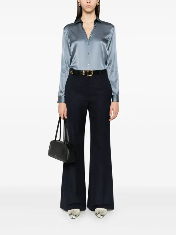 BLANCA VITA Satin Shirt - Blue