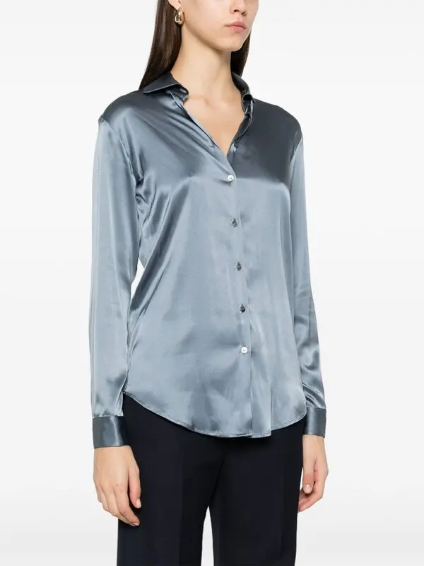 BLANCA VITA Satin Shirt - Blue